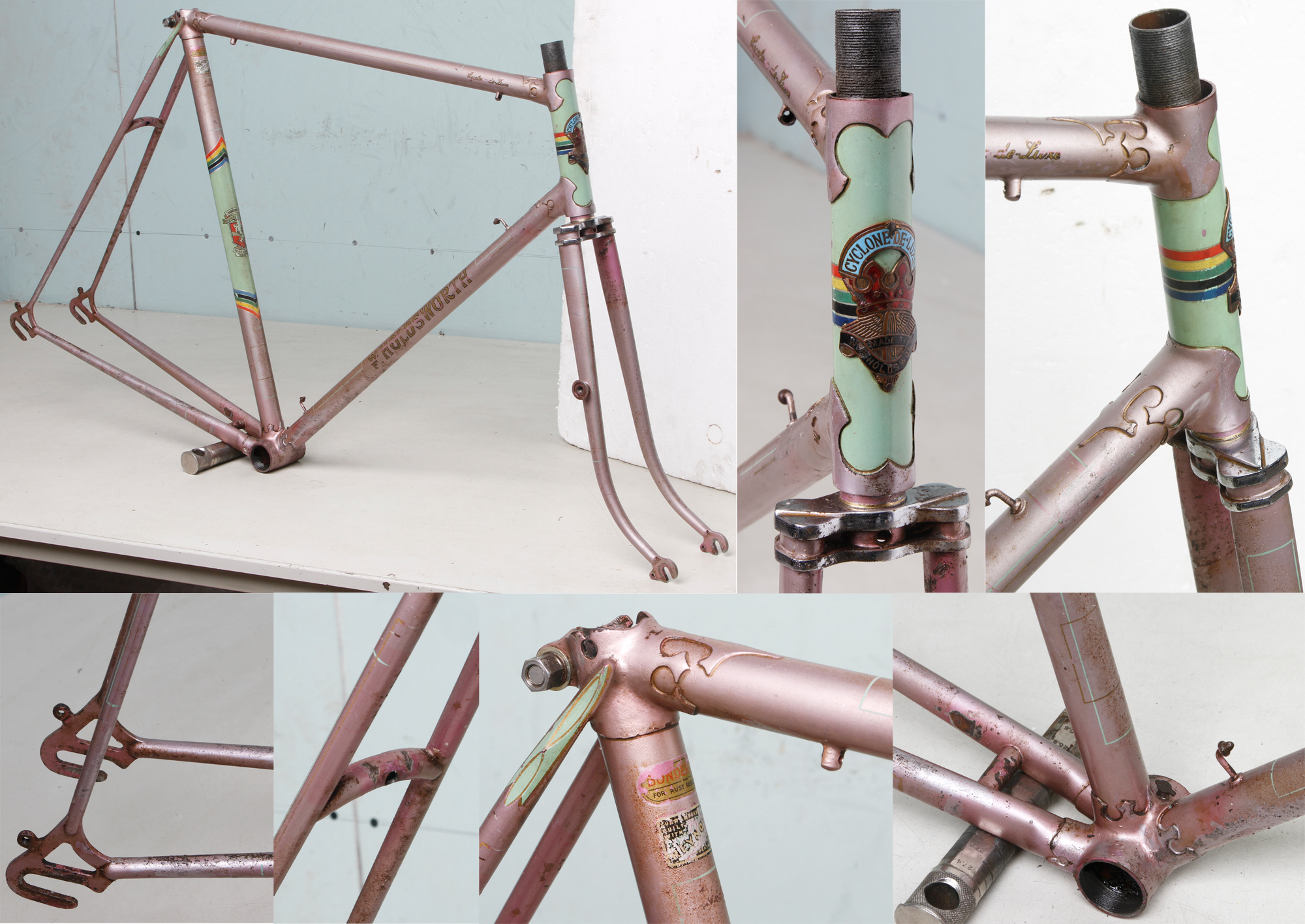 HOLDSWORTH CYCLONE DE-LUXE ROAD 1949 Very Ornate lugs